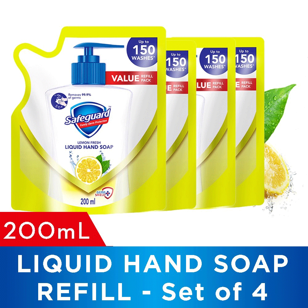 Safeguard Lemon Fresh Liquid Hand Soap 200ml Refill Set Of 4 Shopee