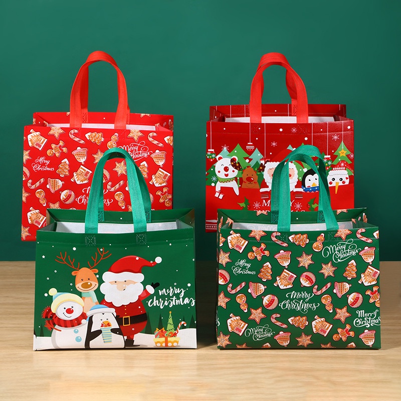 Non Woven Fabric Waterproof Gift Tote Bag Christmas Party Folding ...
