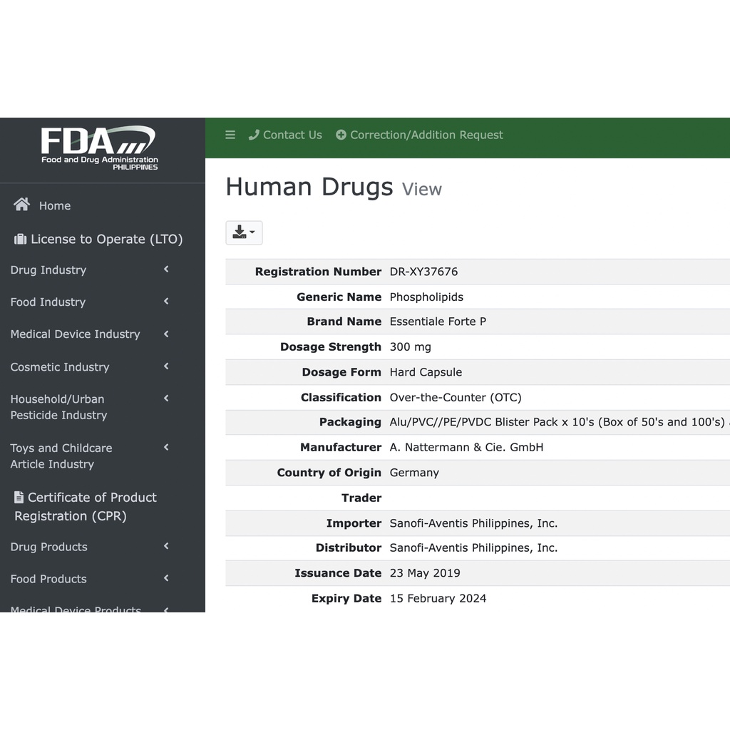 Essentiale Forte P Phospholipids Liver Care Supplement Capsule [30 & 50 ...