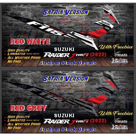 Suzuki Raider J 115 Fi (2022) Satria Version Custom Stock Decals ...