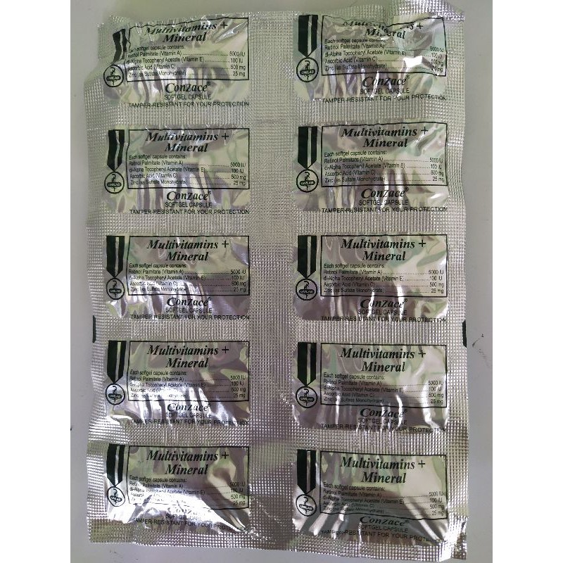 Conzace MultiVitamins + Minerals softgel capsules/pc | Shopee Philippines