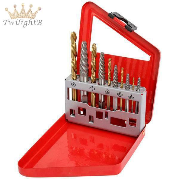 Drill Bit Set Tool Portable High strength 10pcs/Set Left Hand Steel ...
