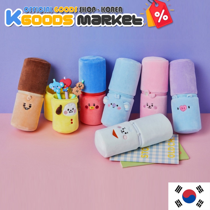 BTS BT21 STUDY WITH ME FACE PENCIL CASE Line Friends Official Goods ...