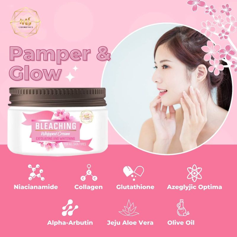 (COD W/FREEBIE) MS COSMETICS BLEACHING WHIPPED CREAM | Shopee Philippines