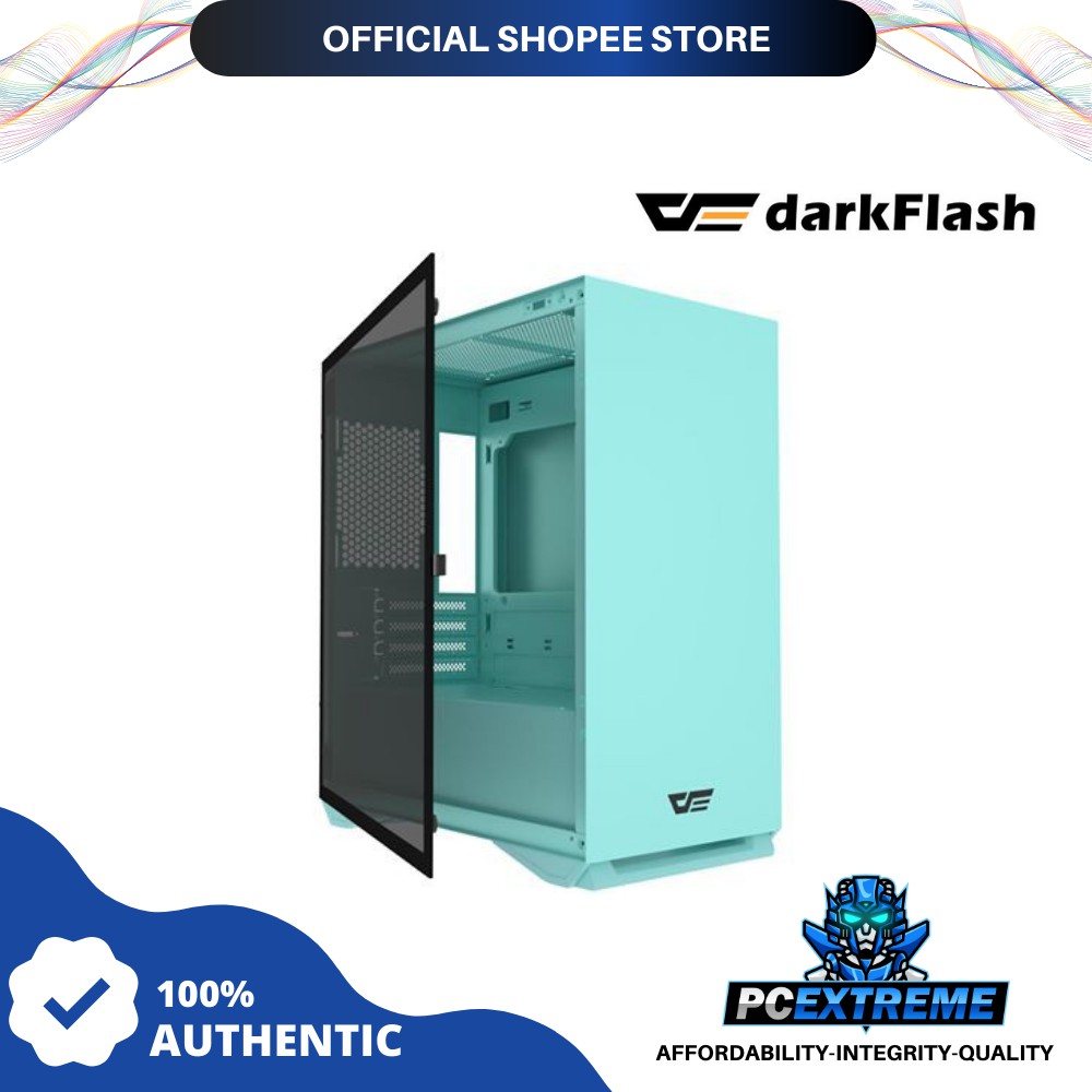 DARKFLASH DLM22 LUXURY M-ATX MINT GREEN TEMPERED GAMING CASE | Shopee ...
