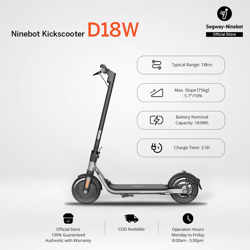 SEGWAY Ninebot Kickscooter D18W | Shopee Philippines