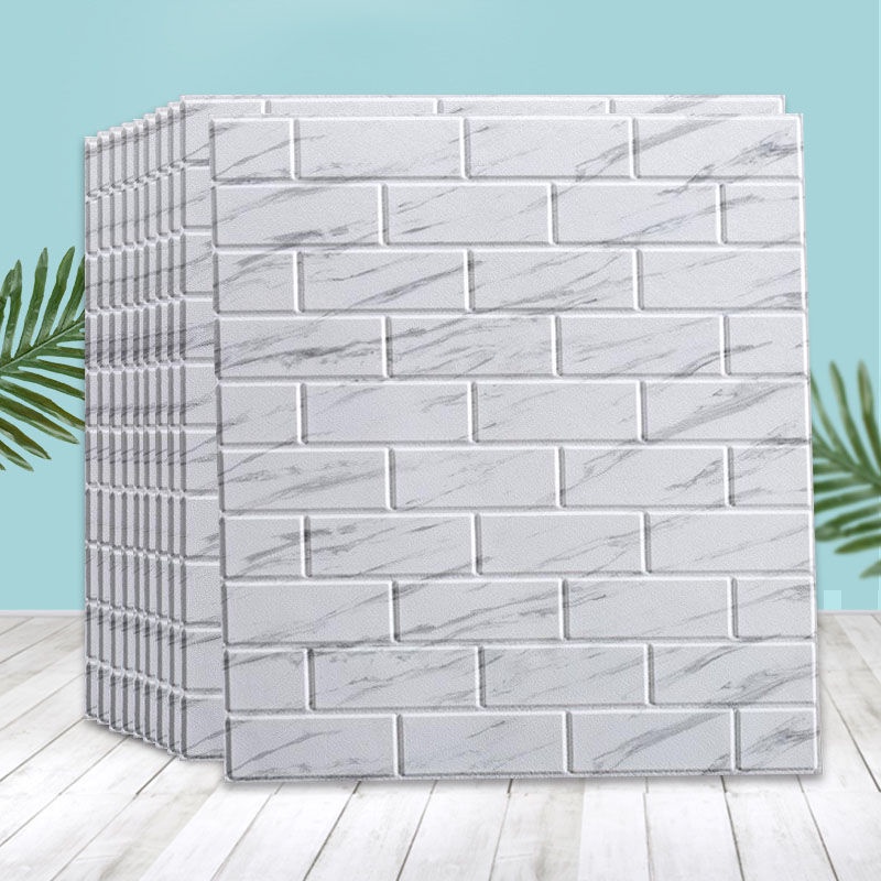 Northern Europe style 3D Brick wall stickers foam home decor waterproof ...