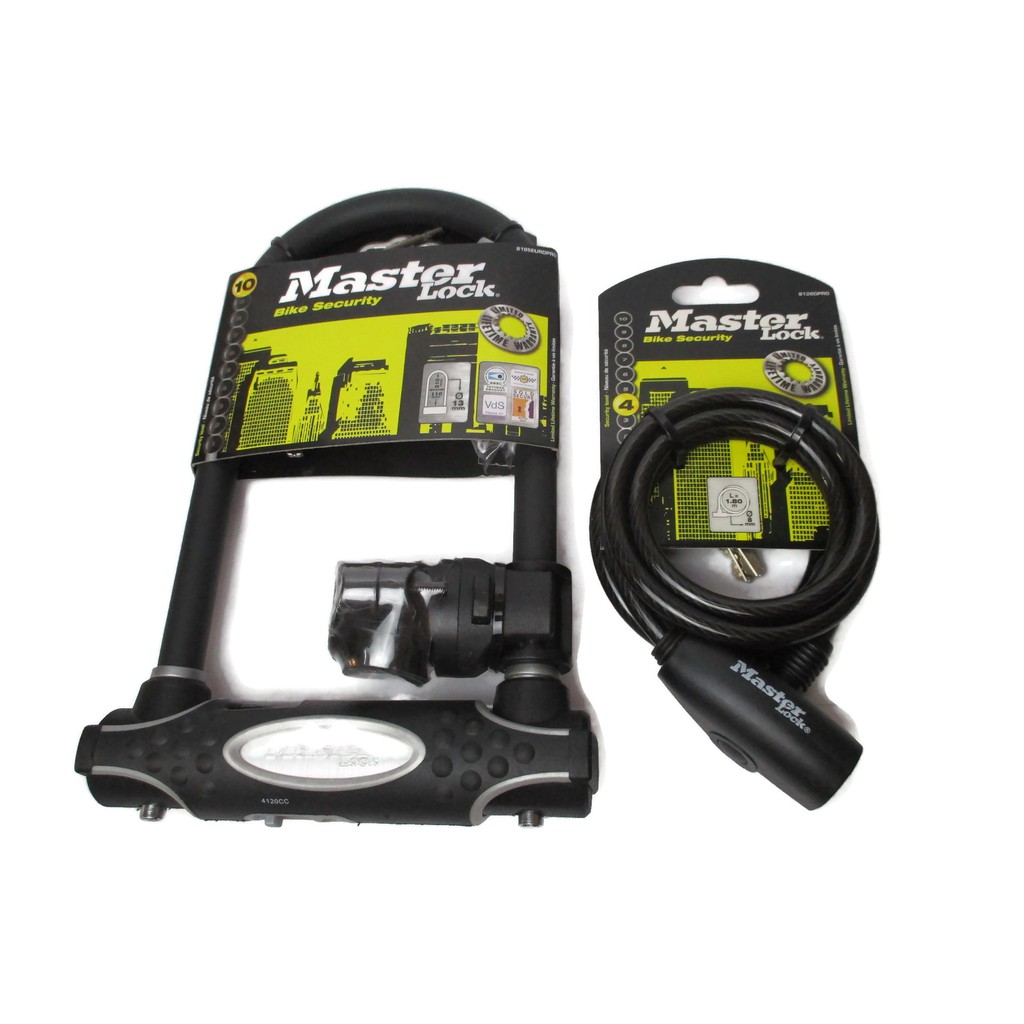 Master ULOCK Level 10 + Master Cable Lock Integrated key BLACK COMBO ...