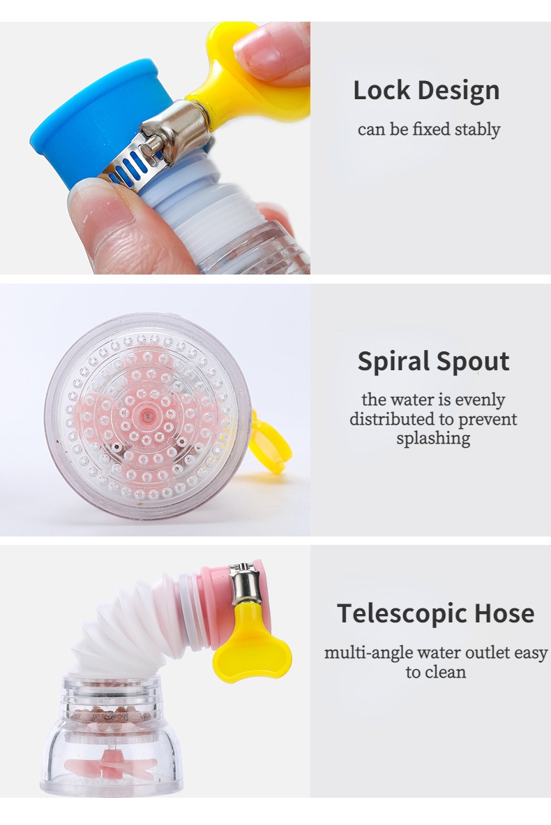 WG 360 Degree Rotary Faucet Extender Flexible Kitchen Shower Tap Water ...