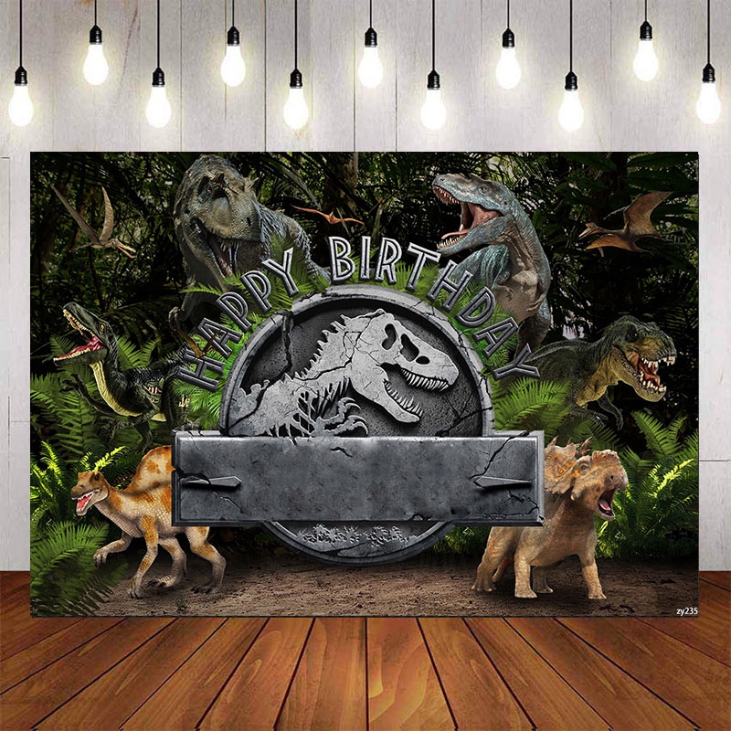 Jurassic Dinosaur Party Backdrop For Photo Studio Forest Children Happy ...