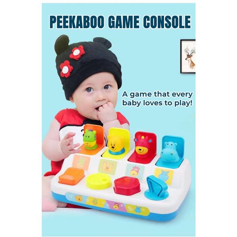 Peekaboo Pop-up Switch Box Toy Button Box Treasure Surprised Box Baby ...