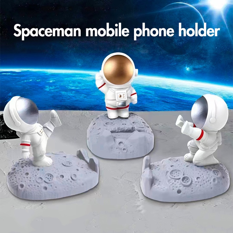 Spaceman Astronaut Statue Cell Phone Tablet Desktop Stand Desk Holder ...