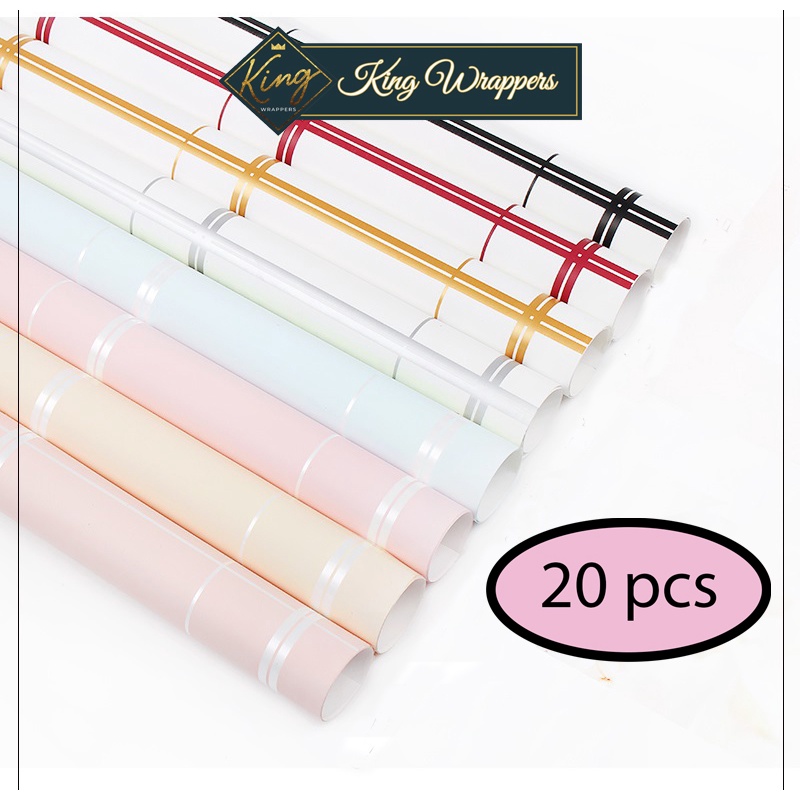 20pcs per pack Lattice Design Flower Bouquet Wrapper Floral Wrapper ...