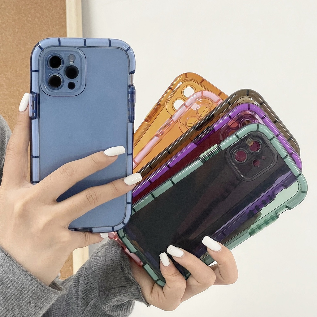 【Luminous Casing】Transparent candy color Shockproof Bumper Phone Case ...