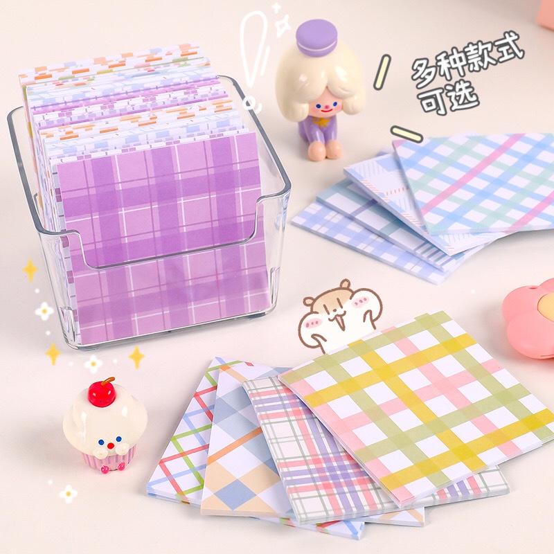 Cute Checkerboard Sticky Notes Girl Heart Student Office Note Message ...