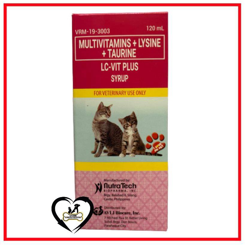 LC VIT PLUS Syrup for Cats I Multivitamins + Lysine + Taurine (120ml ...