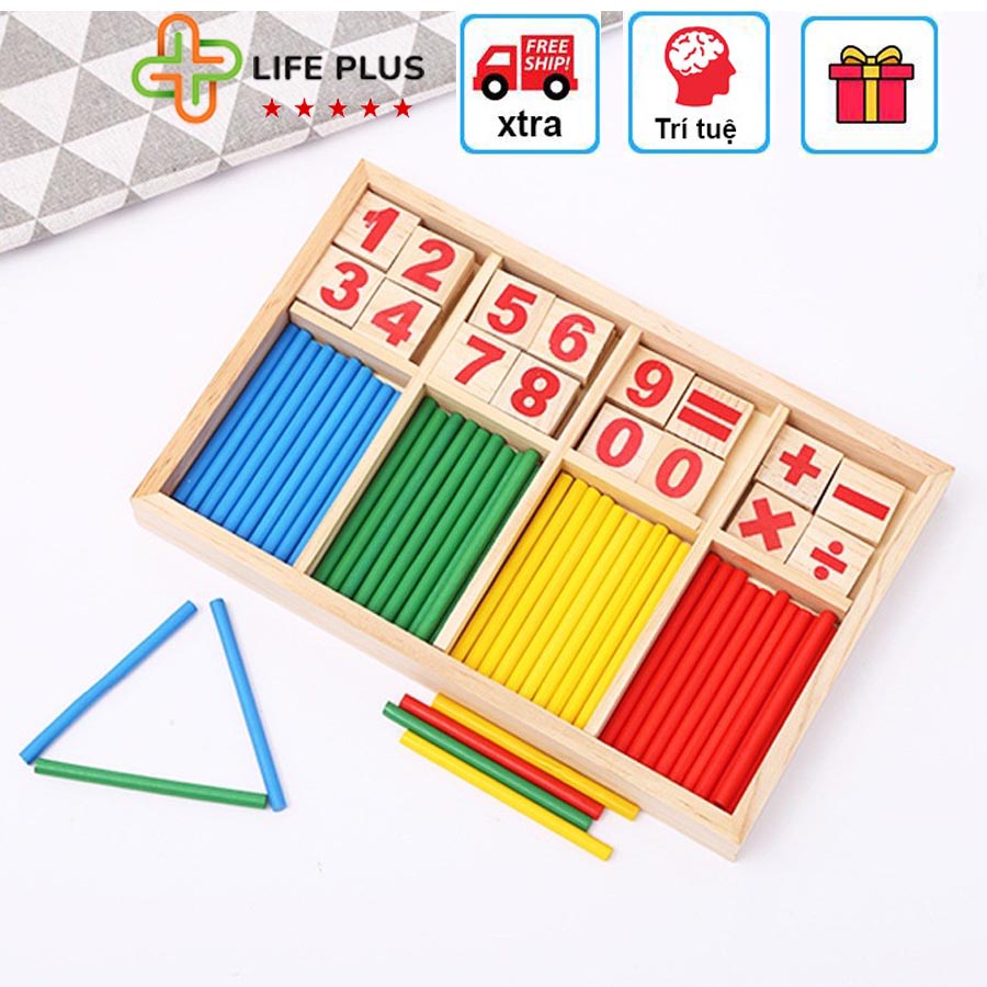 Beautiful Math Sticks And Numbers Wooden Toy Set Safe For Boys And ...