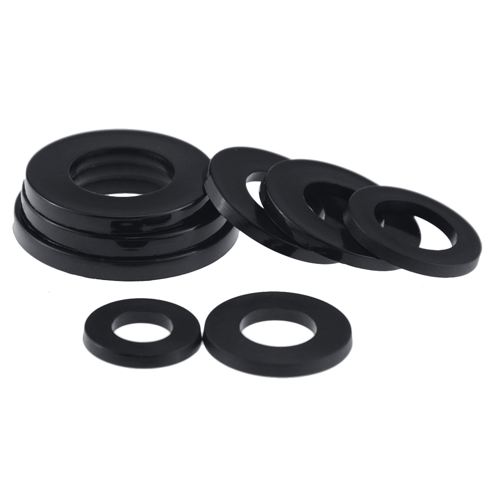 50pcs M6 M8 M10 M12 Black Plastic Nylon Washer Plated Ring Flat Spacer