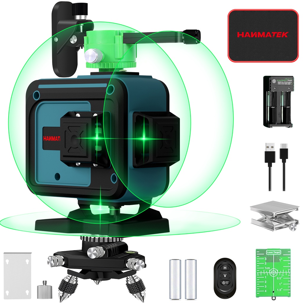 HANMATEK green laser level instrument 3D self-leveling 360 degree ...