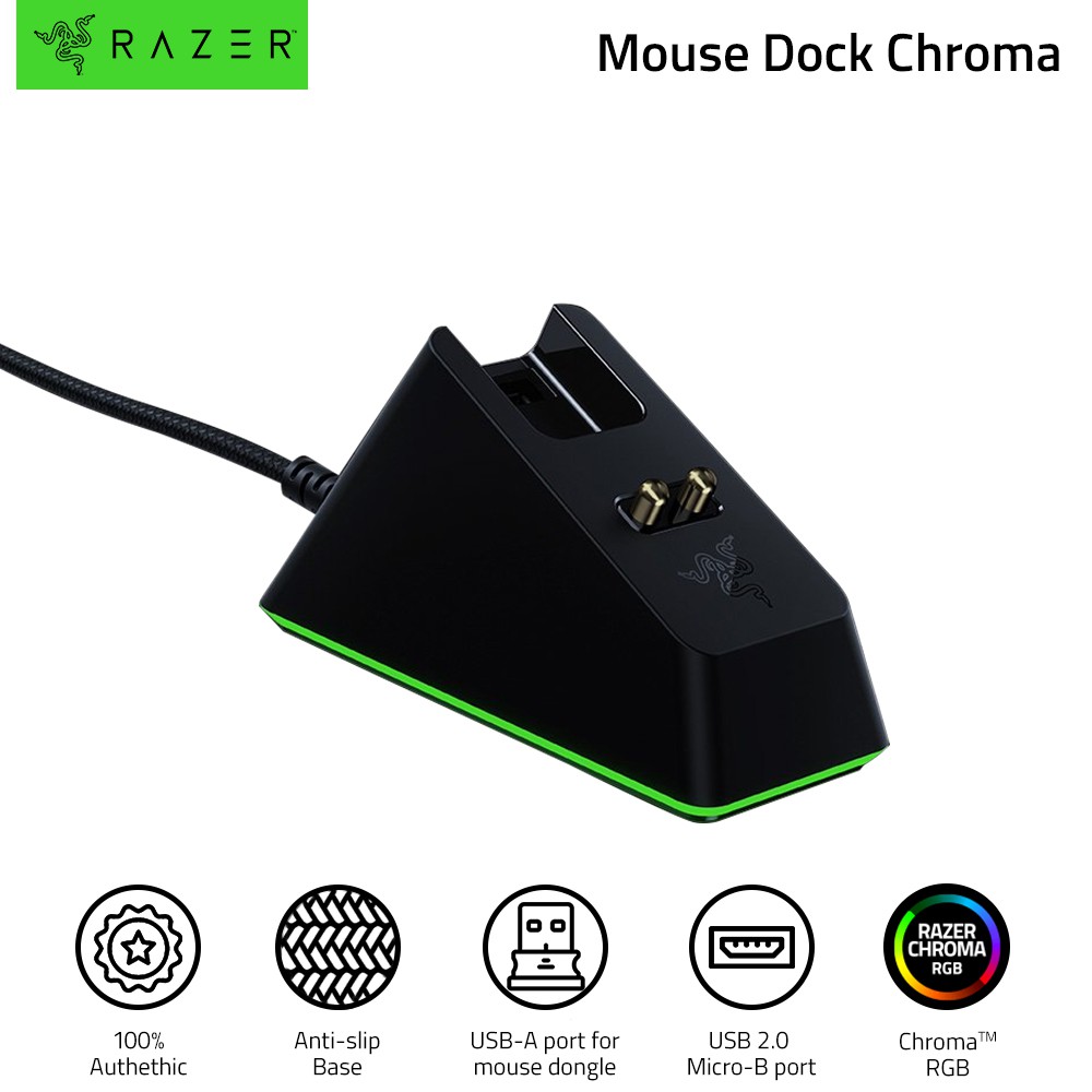 Razer Mouse Dock Chroma Magnetic Charging Mouse Dock with Chroma RGB ...