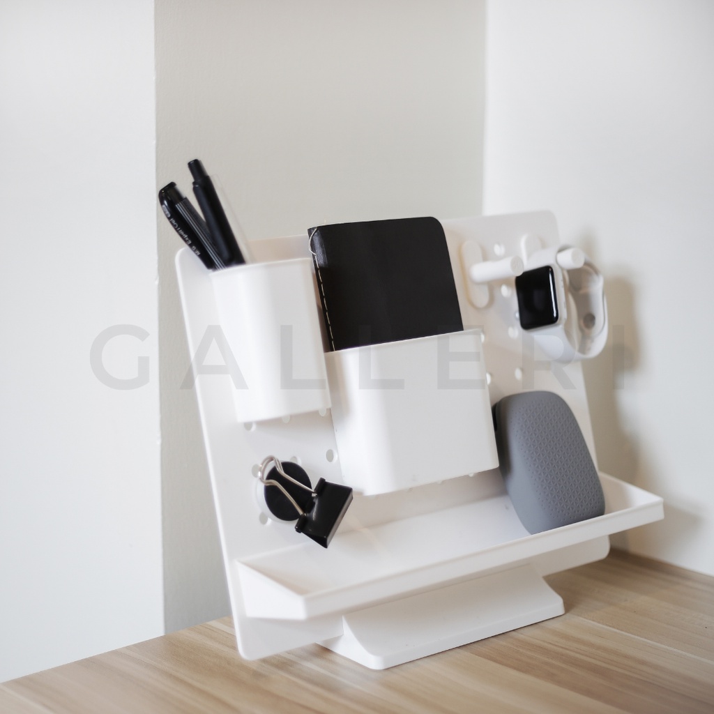 Minimalist Scandi Mini Pegboard Study Desk Office Work Organizer ...