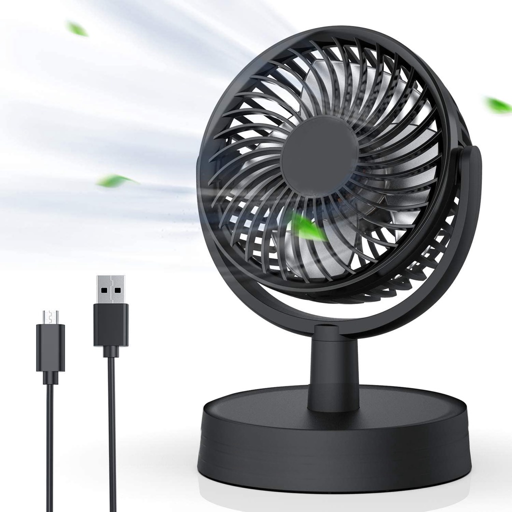 Mini Desk Fan, USB Powered Desktop Fan Small but Powerful Strong ...