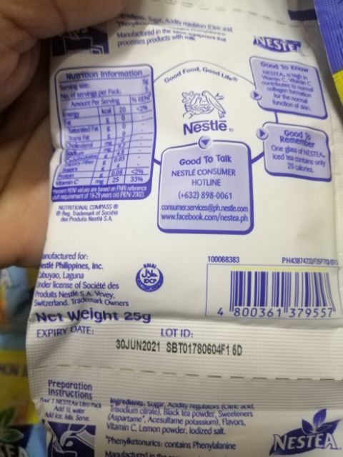Nestea Lemon Iced Tea Nutrition Facts - Home Alqu