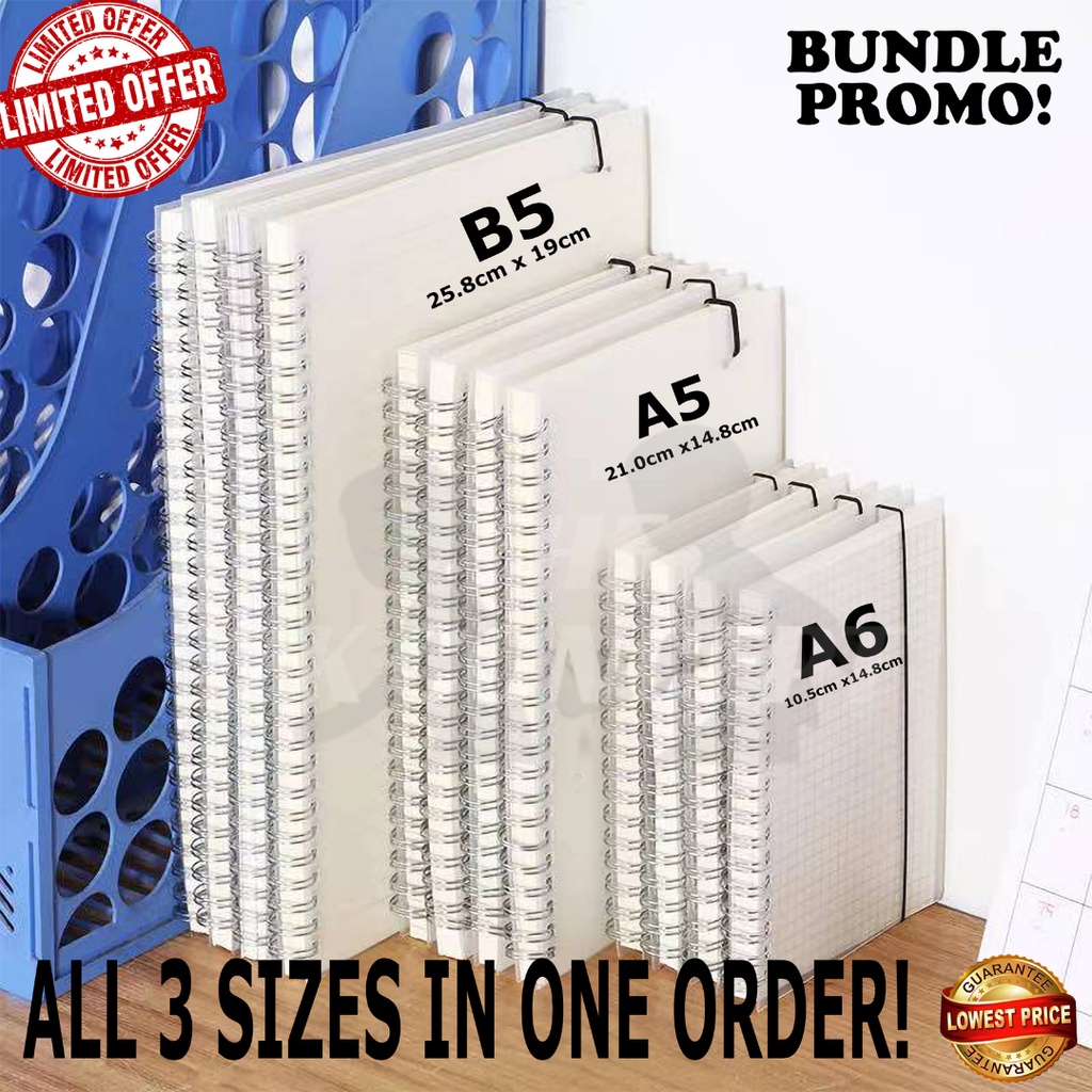 2K Bundle of All 3 Sizes Mu-ji Spring Styled Notebook A6/A5/B5 With Garter | Shopee Philippines