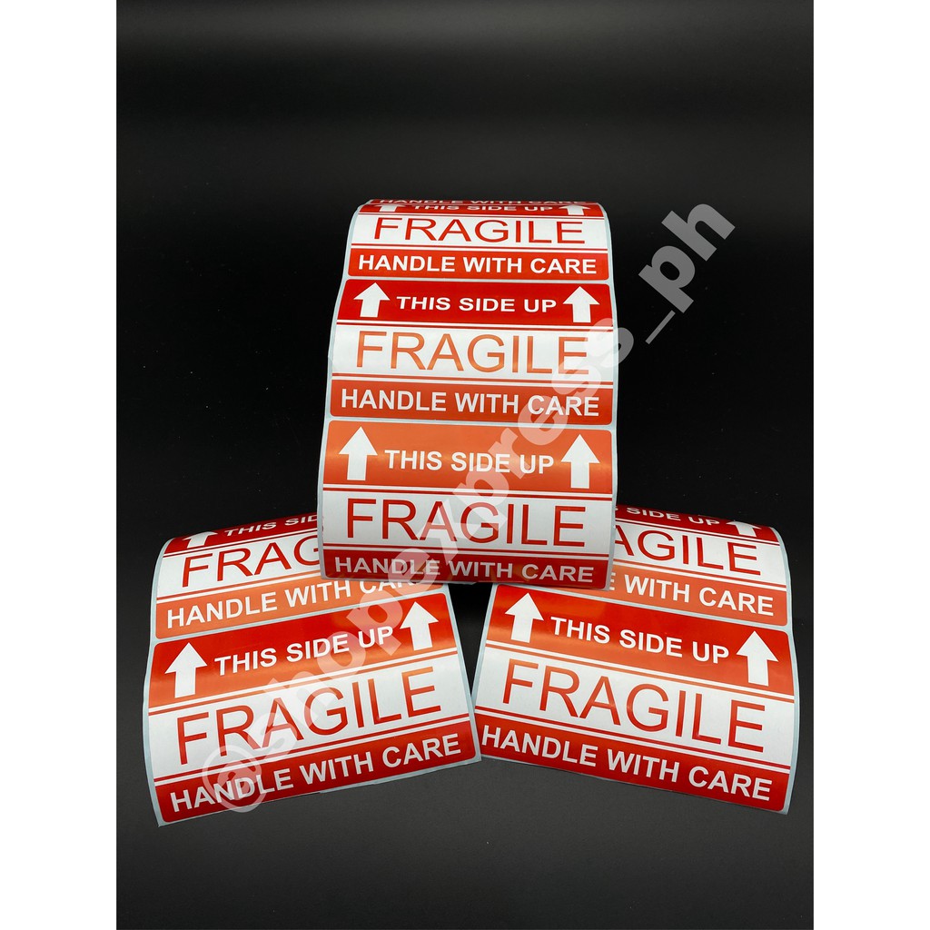 50pcs FRAGILE This Side Up Sticker with arrow | Shopee Philippines