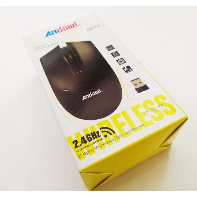 Andowl Q710 Wireless Optical Mouse (Black) | Shopee Philippines