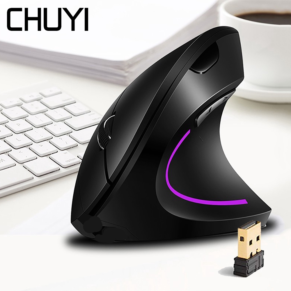 (LOWEST PRICE) CHUYI Ergonomic Vertical Wireless Mouse 1600 DPI USB ...