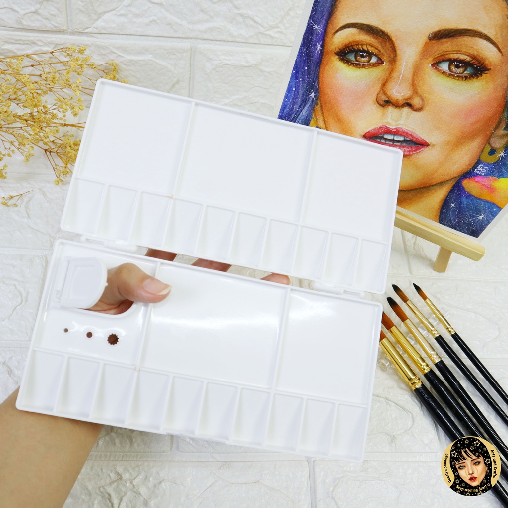 (ORIGINAL) Watercolor Palette (Portable White Watercolor Folding ...