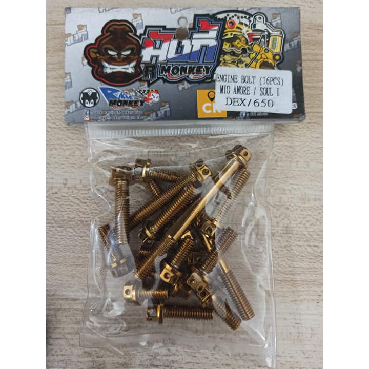 Gold Bolts Engine Bolts Set Mio Amore/Mio Soul I (16pcs) Thailand HUN ...