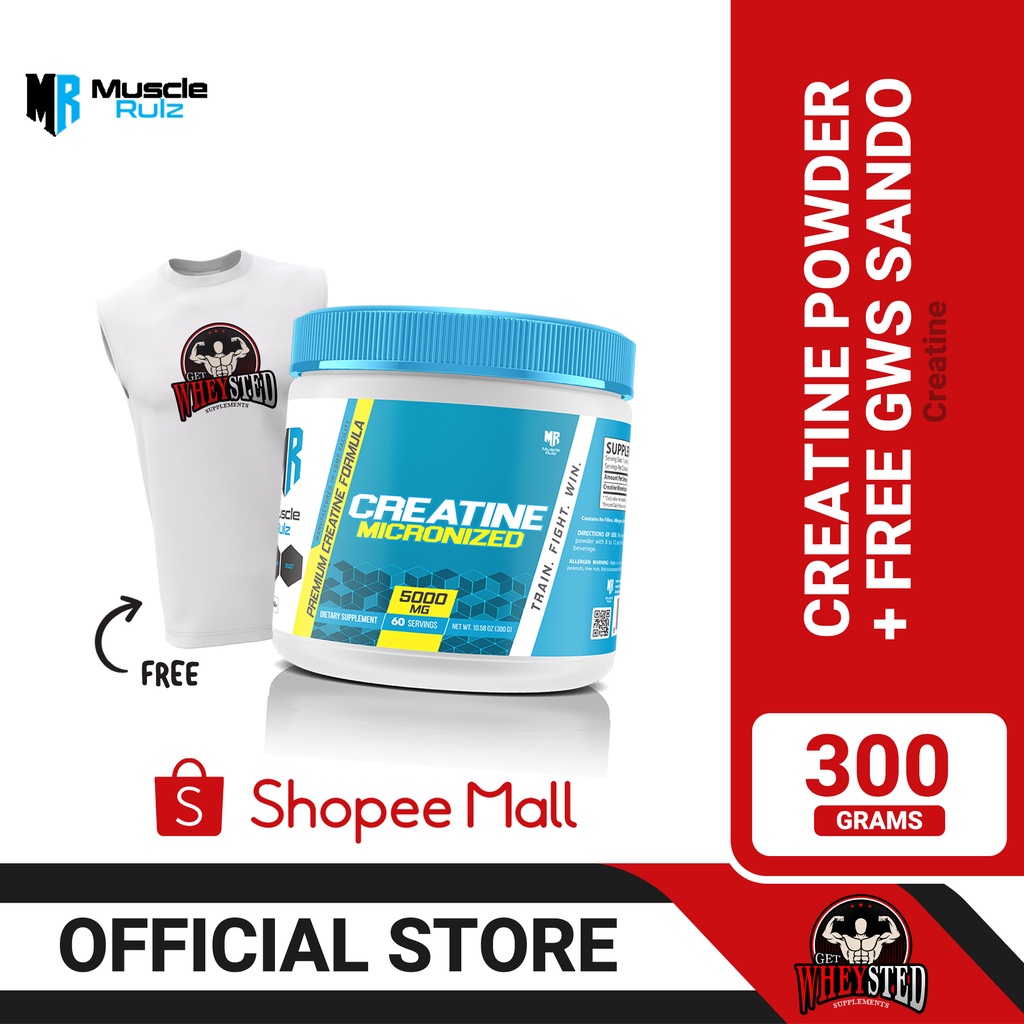 MUSCLERULZ CREATINE MICRONIZED 300G ( FREE GWS SANDO ) | Shopee Philippines