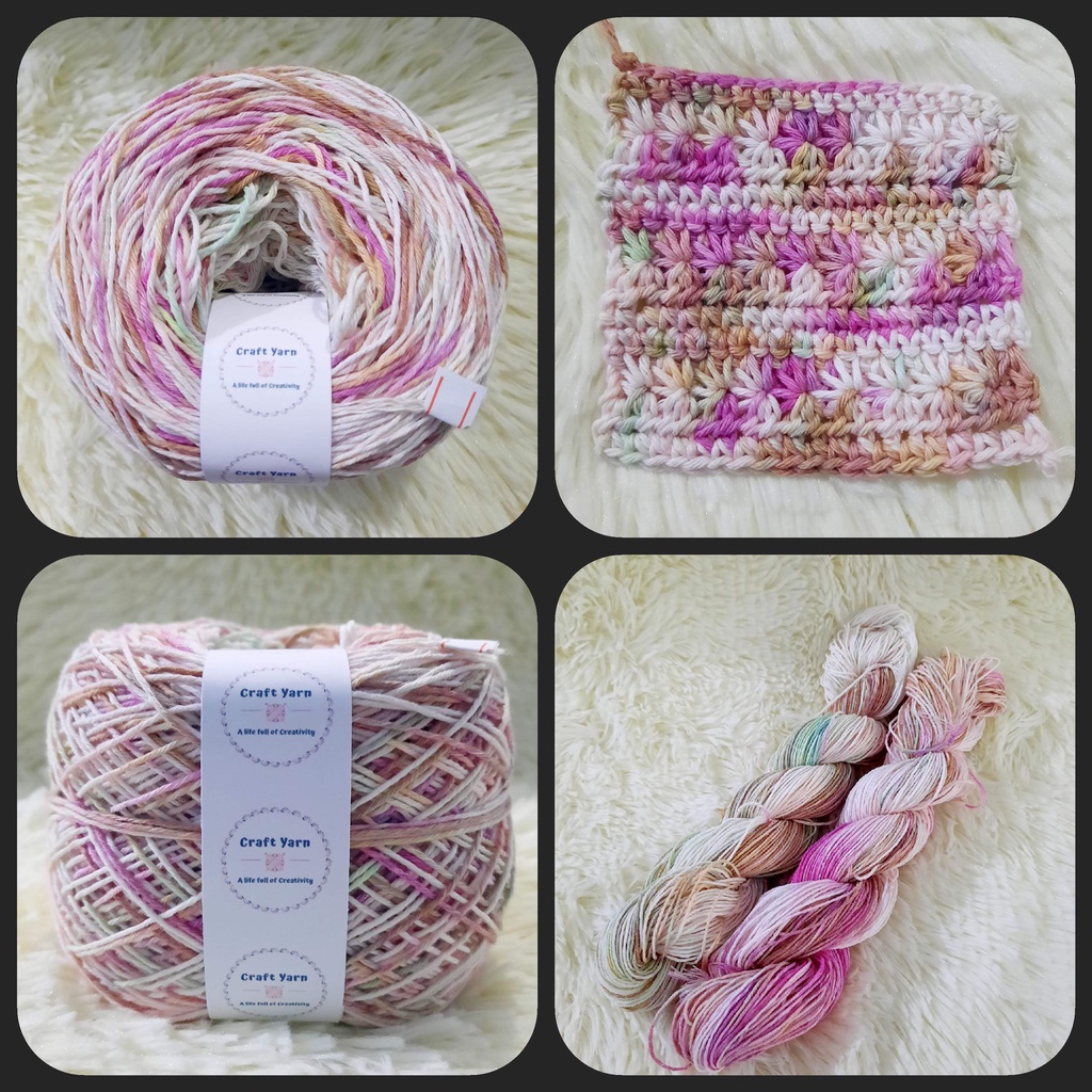 Craft Yarn #5 Sprinkled Hand Dyed Cotton Yarn (100g,200g,300g) (6ply ...