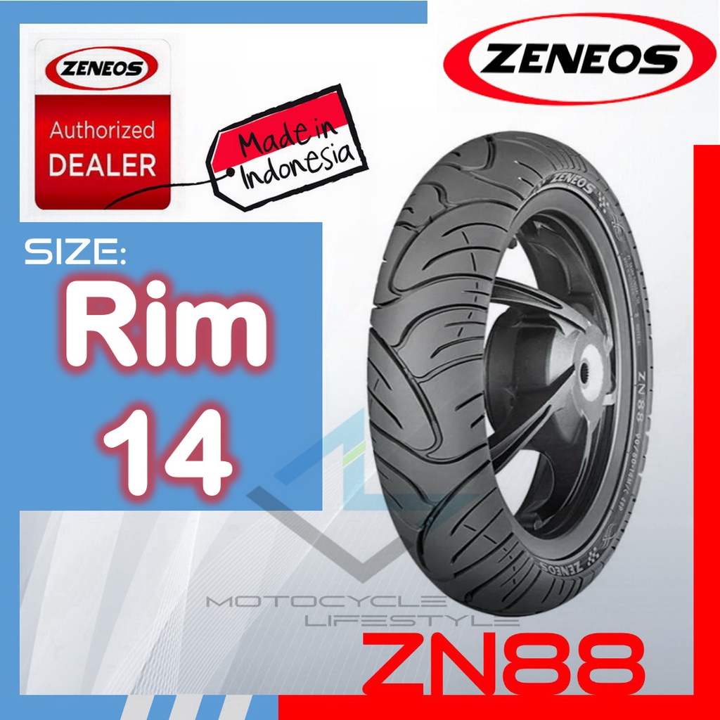 Zeneos ZN88 Motorcycle Tire Rim 14 (Tubeless) | Shopee Philippines