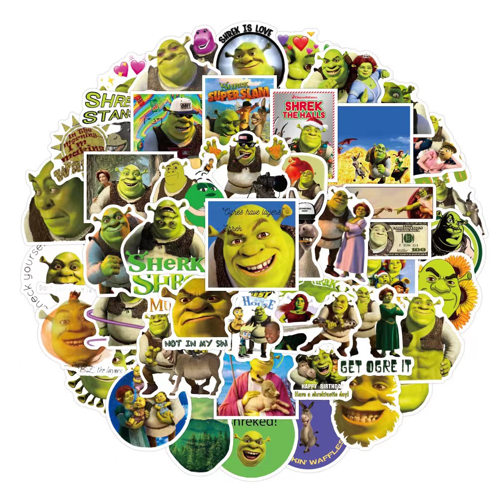 xs526-50 pcs Anime Shrek Graffiti Waterproof Sticker | Shopee Philippines