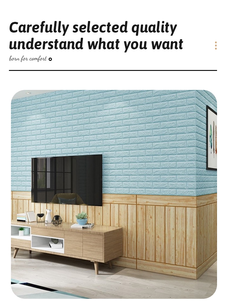 Ya&Ya DIY Self Adhensive 3D Brick Wall Stickers Waterproof Wallpaper ...