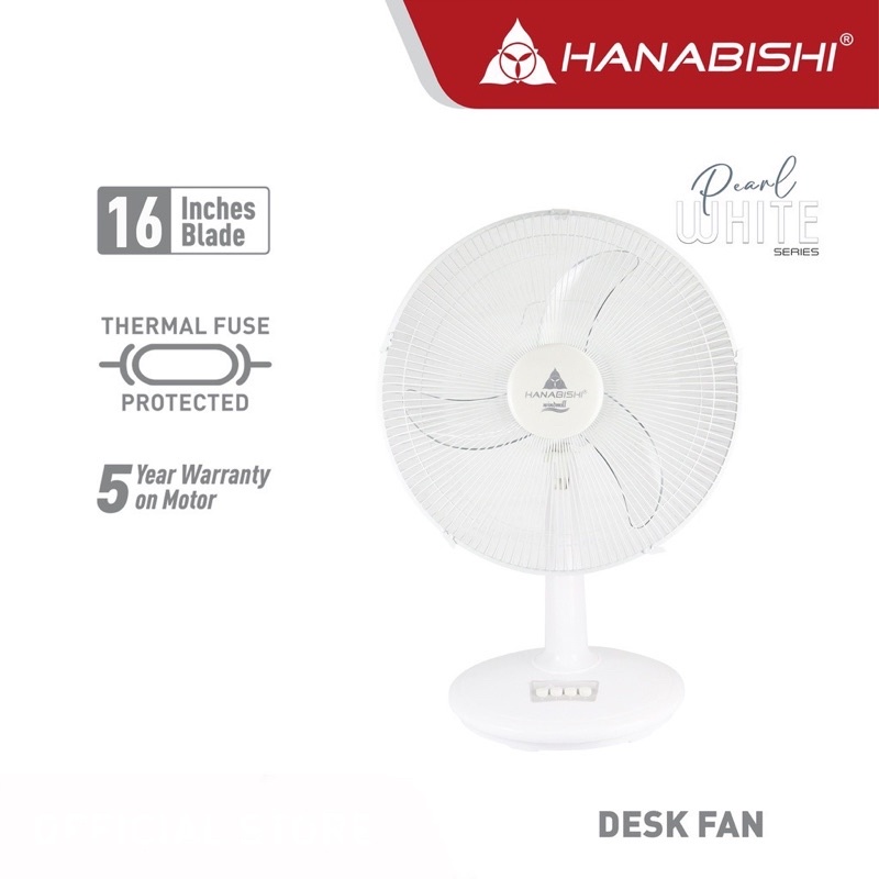 Hanabishi Windmill Desk Fan Pearl White 16 inches WM-16DFWHT | Shopee ...