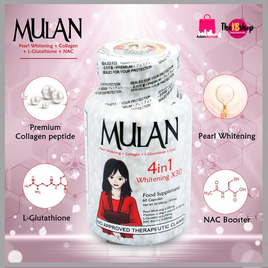 Mulan 4-1 Whitening WITH Pearl Powder, Glutathione, Collagen, and NAC ...