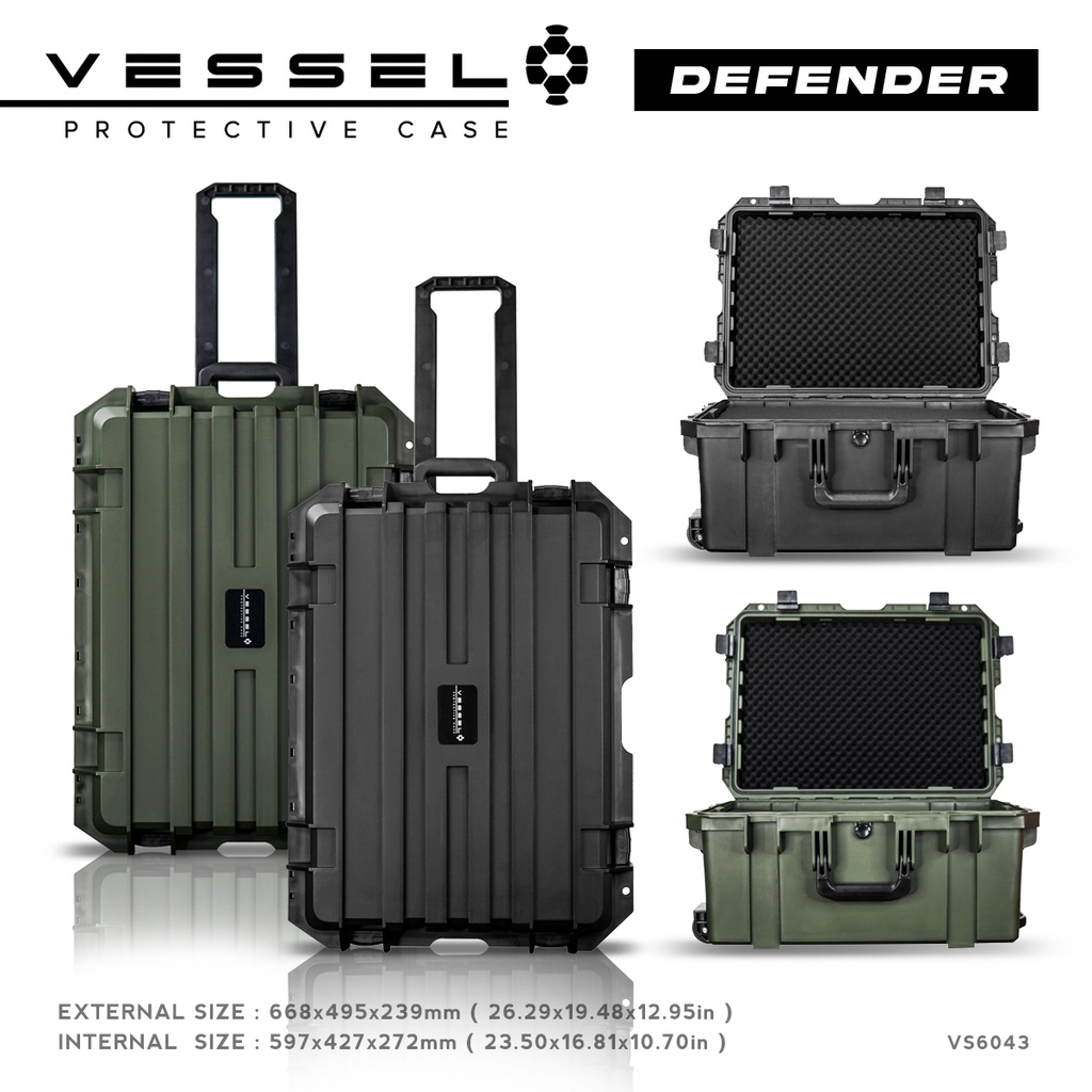 VESSEL DEFENDER VS6043 Portable Hard Case for Photography Equipment ...