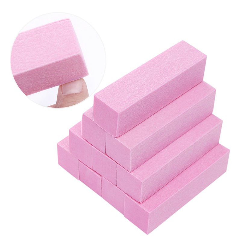 UR SUGAR 4Pcs/10Pcs Pink Sanding Sponge Nail Buffers File Polishing No ...