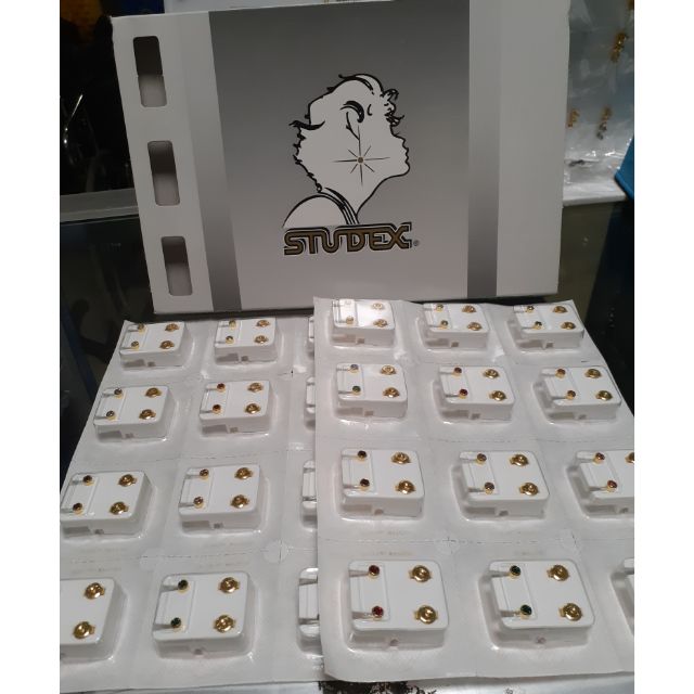 STUDEX BIRTH STONE EARRING ( HYPO ALLERGENIC )12pcs | Shopee Philippines