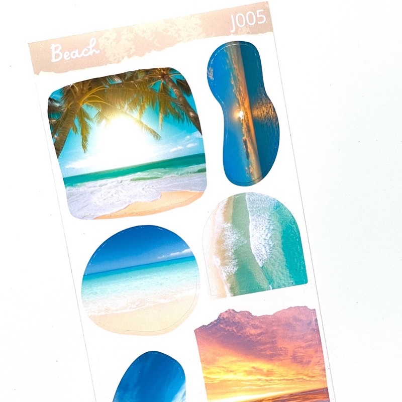 Cara Creations Stickers Beach #J005 Beach Mood Vinyl Sticker Sheet Bujo ...