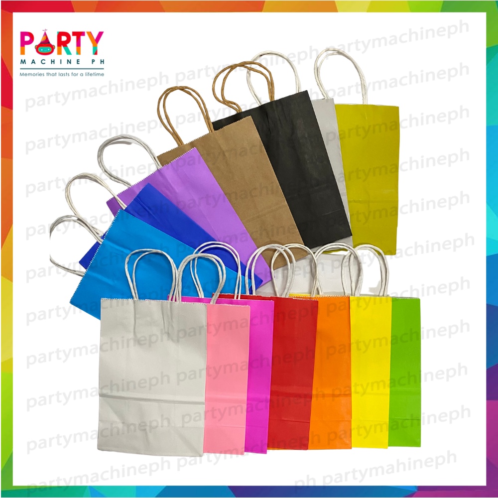 12 pcs Plain Colored Paper Bag / thick quality paper bag / gift bag ...