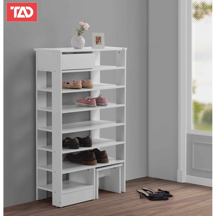 TAD0021 6 Tier Shoe Rack with Drawer and pullout bench Storage Home ...