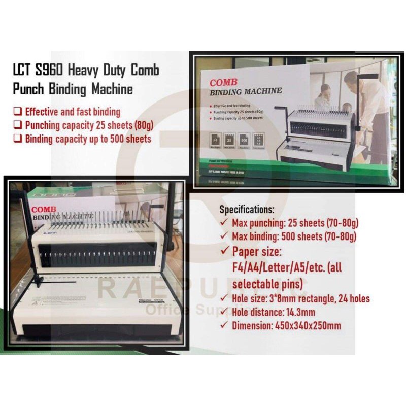 LCT #S960 HD PUNCH AND BINDING MACHINE | Shopee Philippines