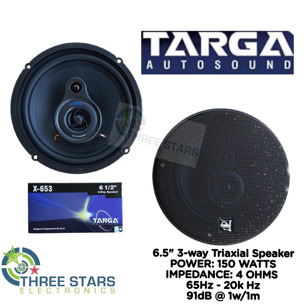 2pcs. Targa X-653 200W 4 Ohms 6.5 Inches 3 Way Car Speaker Set Car ...