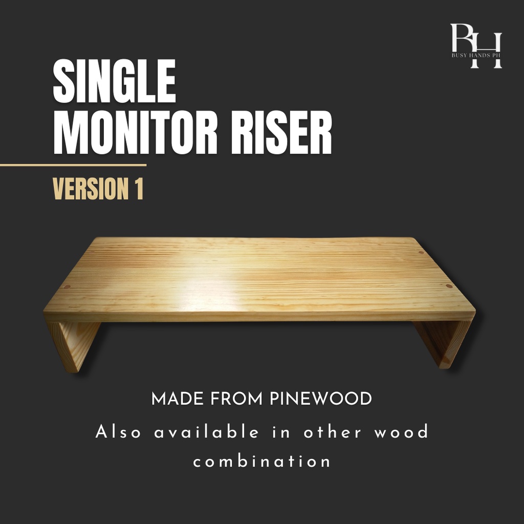 V1 | Wooden Monitor Riser | Monitor Stand | Desk Shelf | Shopee Philippines