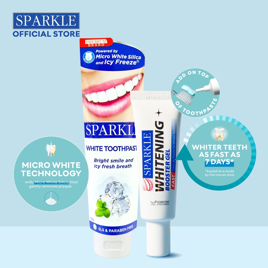 SPARKLE Whitening Booster Duo (Booster Gel and Toothpaste) | Shopee ...